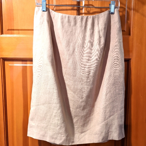 Nordstrom | Skirts | Vtg Cream Colored Lined Linen Skirt With Slit And ...